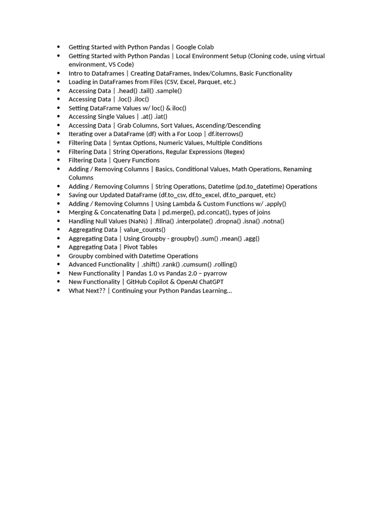 Getting Started With Python Pandas | PDF