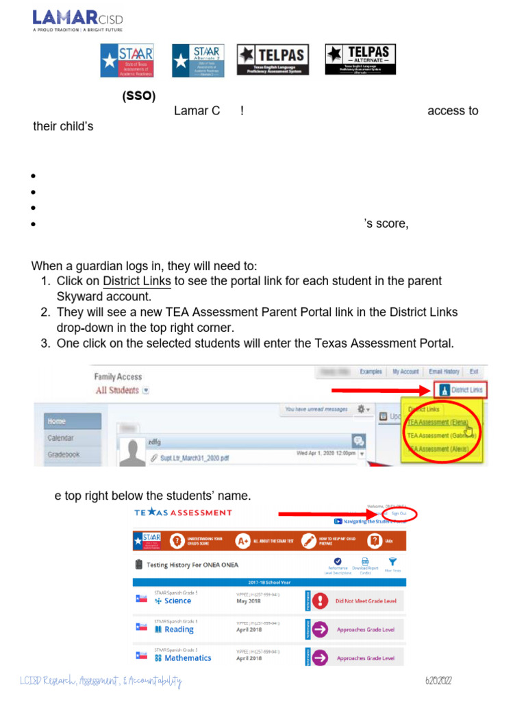 How To Access STAAR Scores in Family Access 3 | PDF