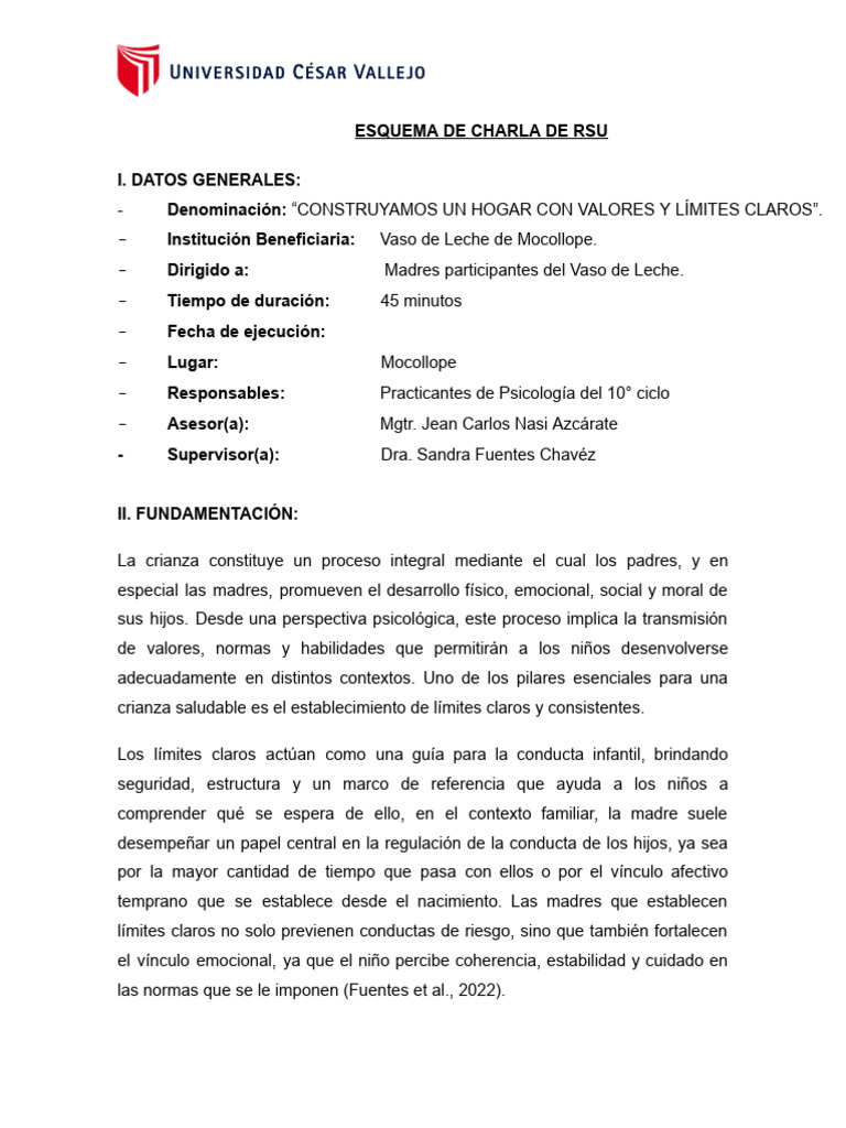 FORMATO ELABORACIÓN DE CHARLA 2025.docx | PDF | Adultos | Las emociones