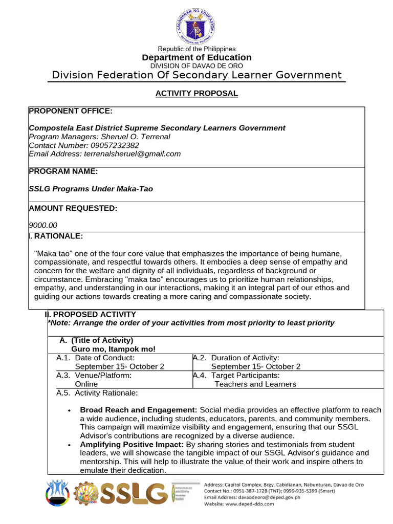 SSLG Online Tribute Campaign Proposal | PDF | Social Psychology