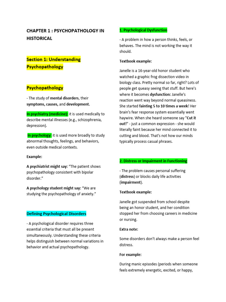 Understanding Psychopathology Basics | PDF | Psychoanalysis | Classical ...