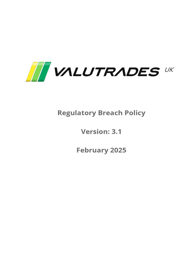 11 - Regulatory Breach Policy - Last Updated 17-02-2025 | PDF ...
