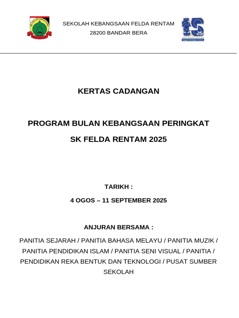 Program Bulan Kemerdekaan SK Felda Rentam | PDF