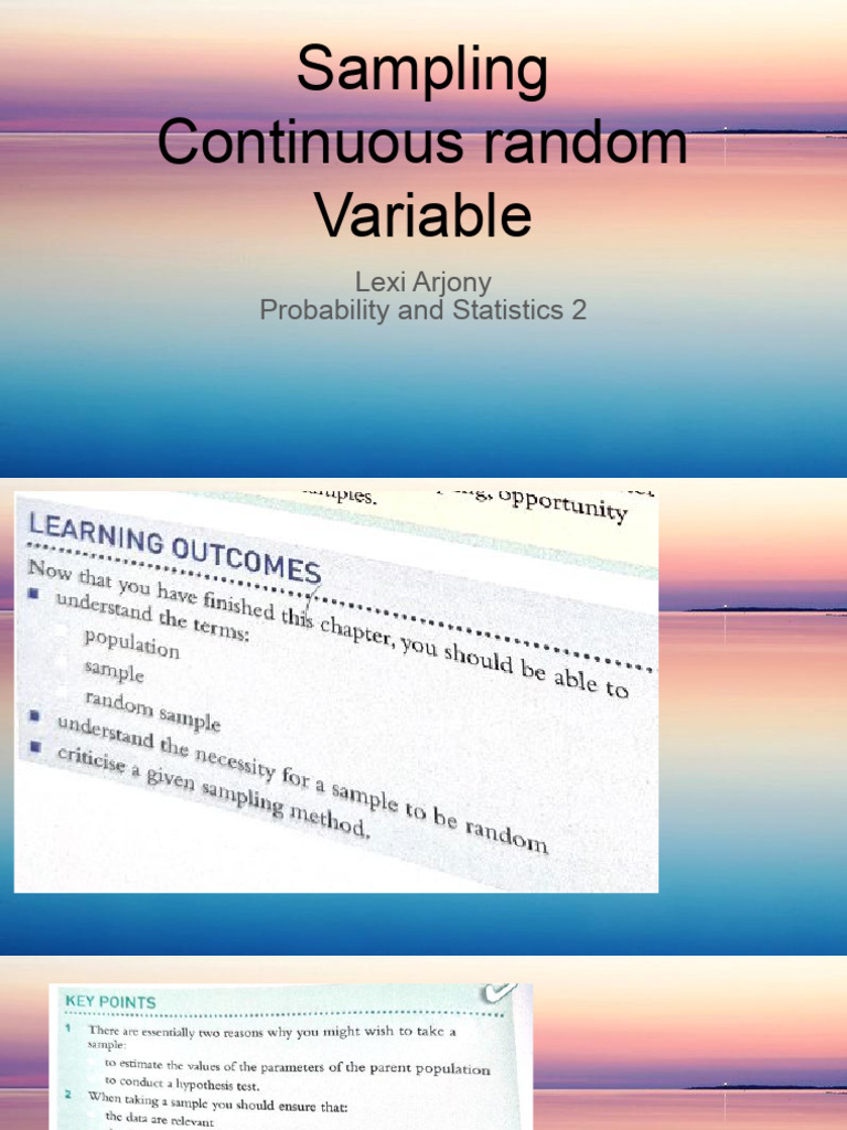 Sampling and Continues Random Variable | PDF