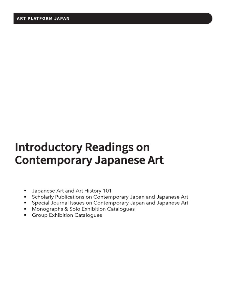 Contemporary Japanese Art Resources | PDF | Modern Art | Contemporary Art