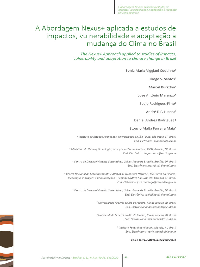 Nexus+ e Adaptação Climática no Brasil | PDF | Agricultura ...