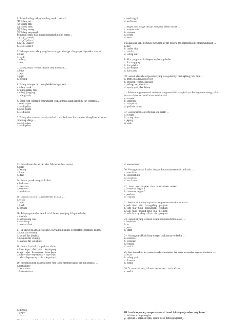 Soal Latihan Cerdas Cermat Ipa Kumer | PDF