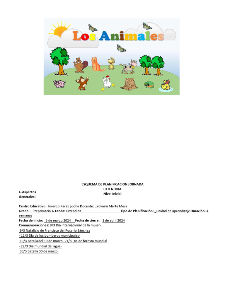 Unidad de Marzo Los Animales | PDF | Entorno natural | Los símbolos