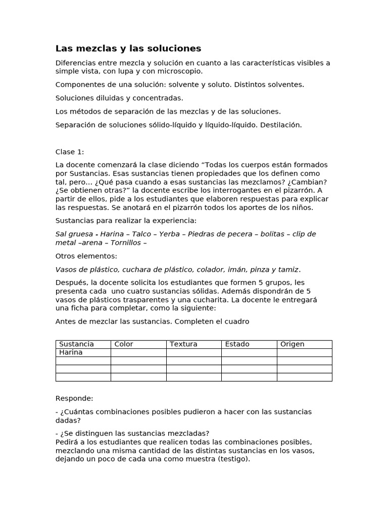 Las Mezclas y Las Soluciones | PDF | Mezcla | Imán