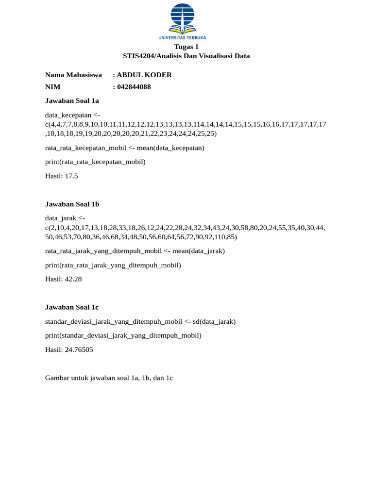 Tugas 1 - Analisis Dan Visualisasi Data - Nicholas Renaldo - 048349061 | PDF