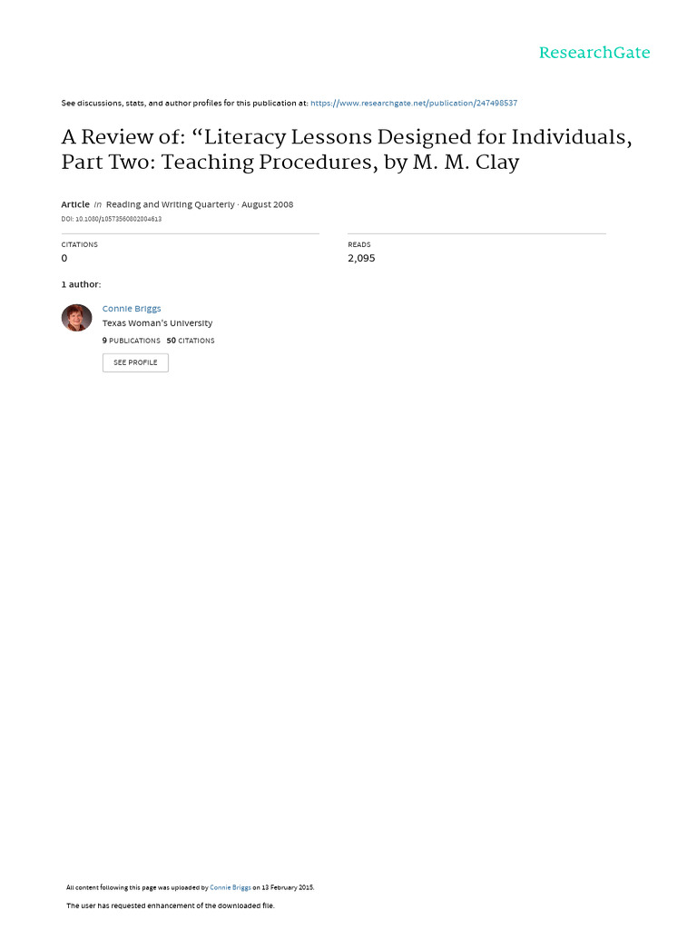 A Review of Literacy Lessons Designed Fori ...