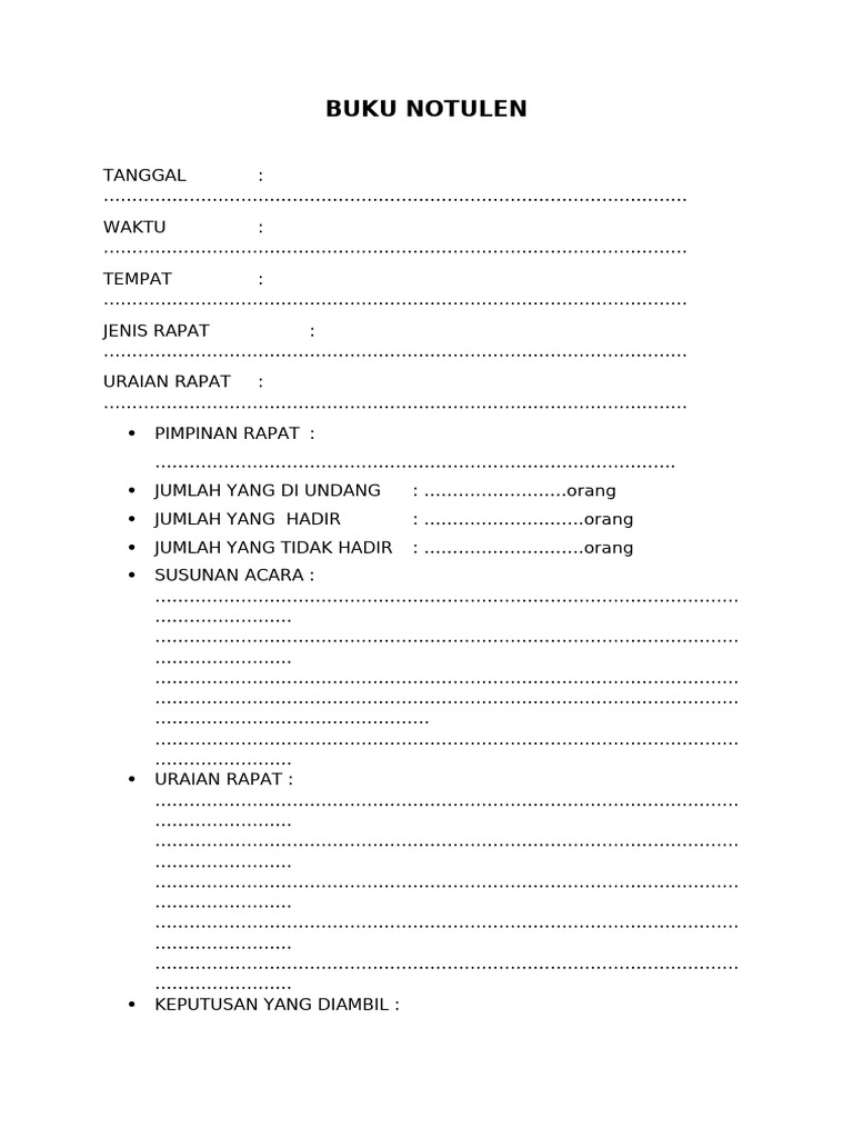 Buku Notulen | PDF