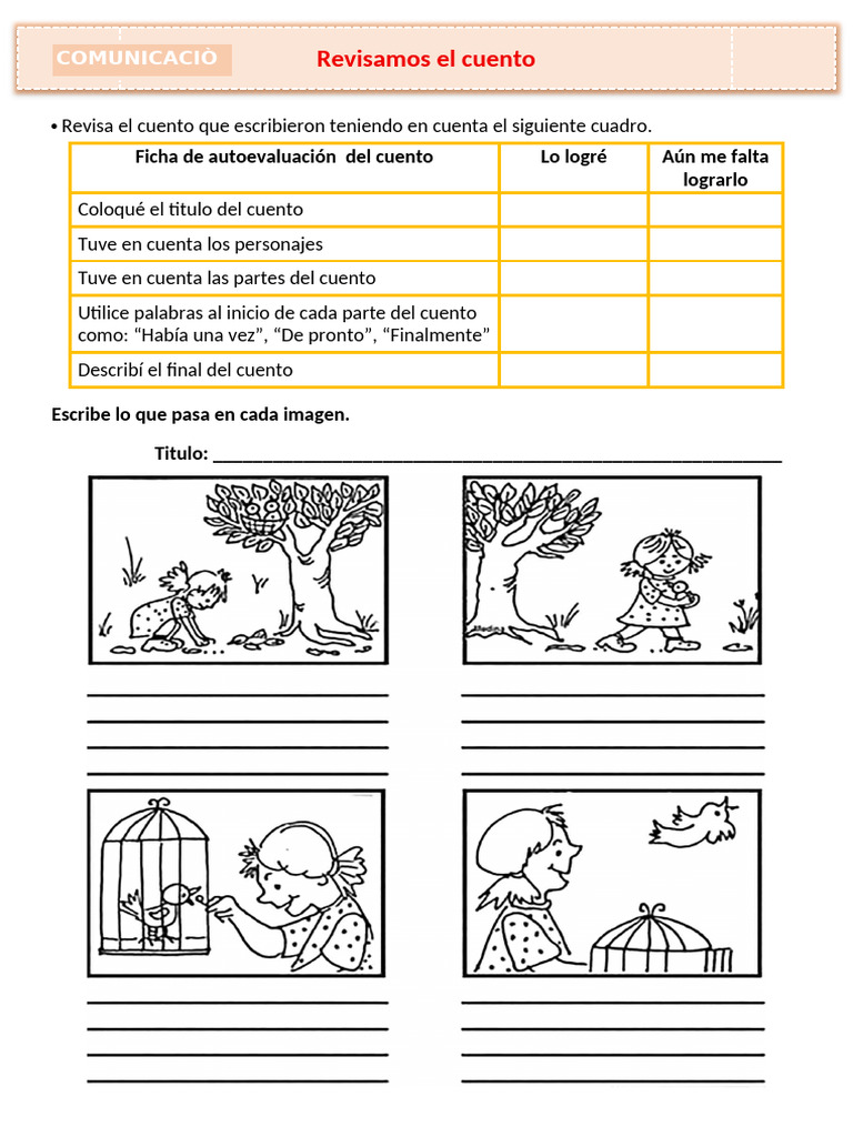 D4 A1 FICHA COM. Revisamos El Cuento | PDF