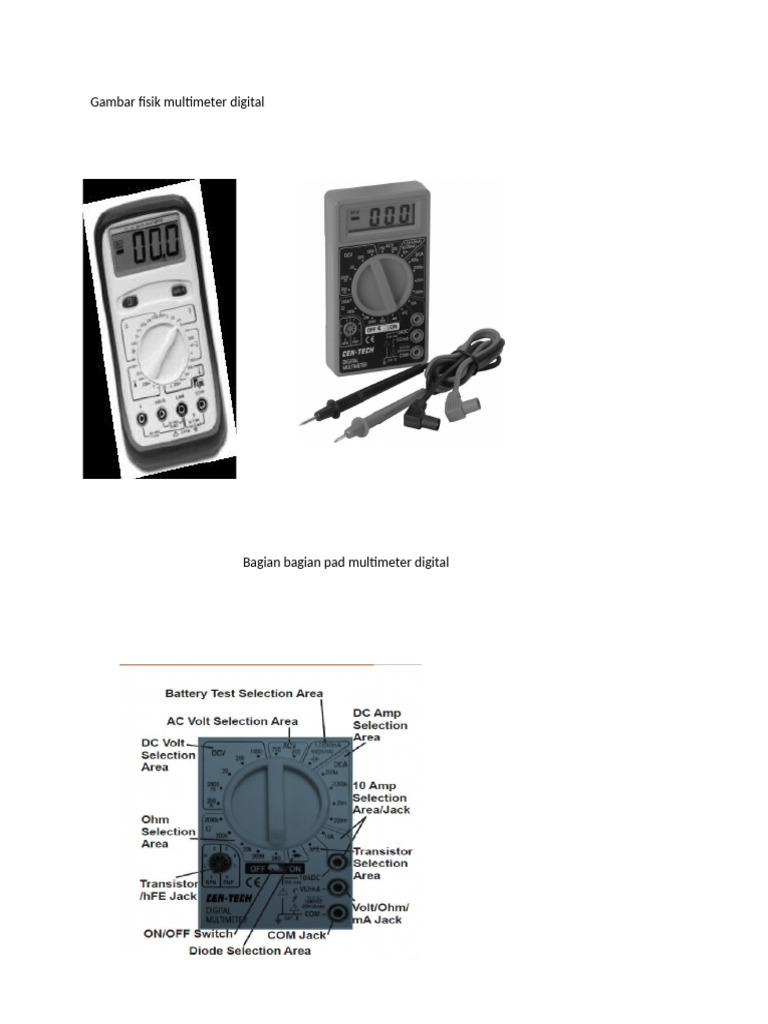 Gambar Fisik Multimeter Digital | PDF