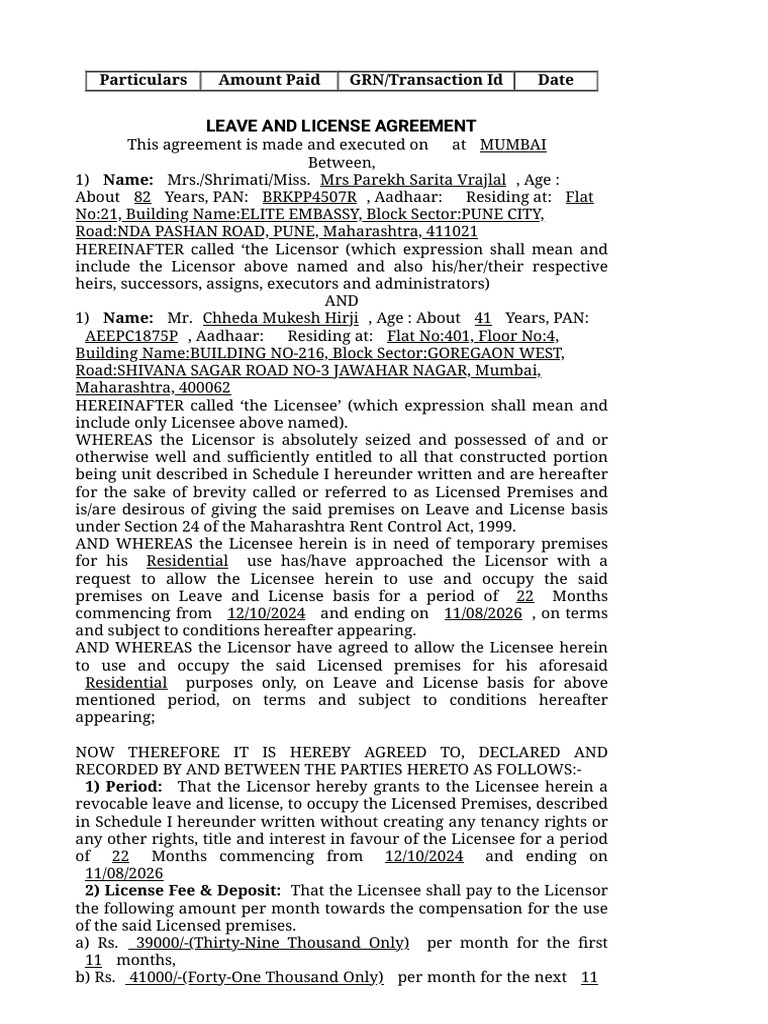A-1205 DPS Park View LL Draft | PDF | License | Landlord