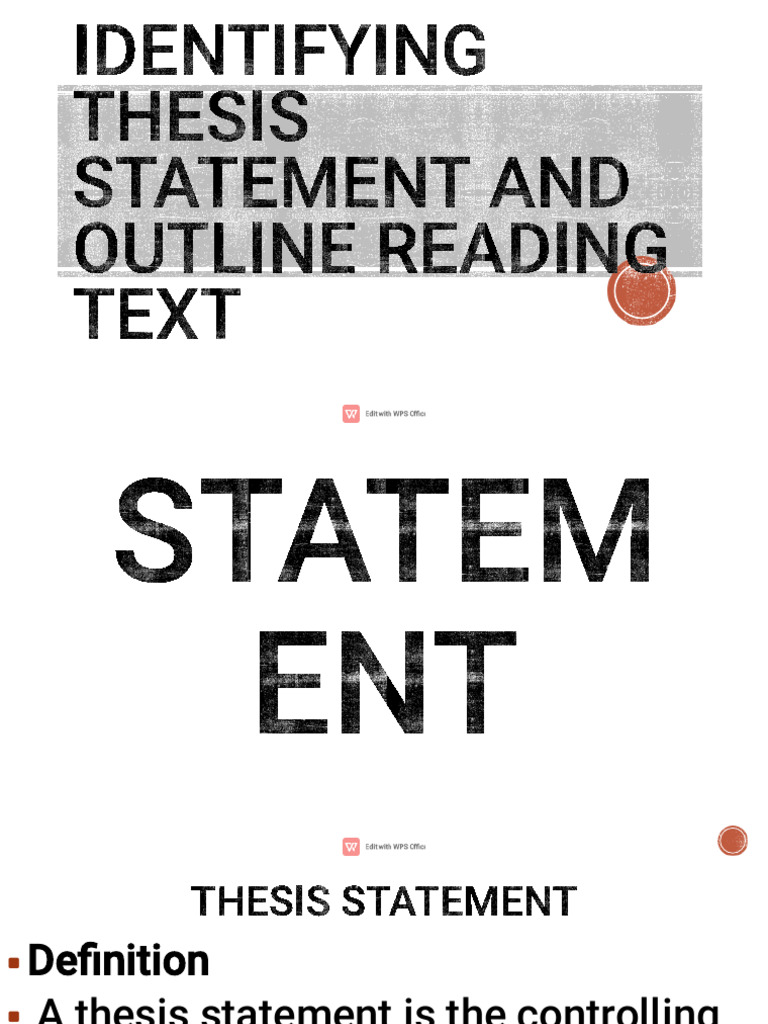 Week 4 Ppt Identifying Thesis Statement and Outline Reading Text | PDF ...