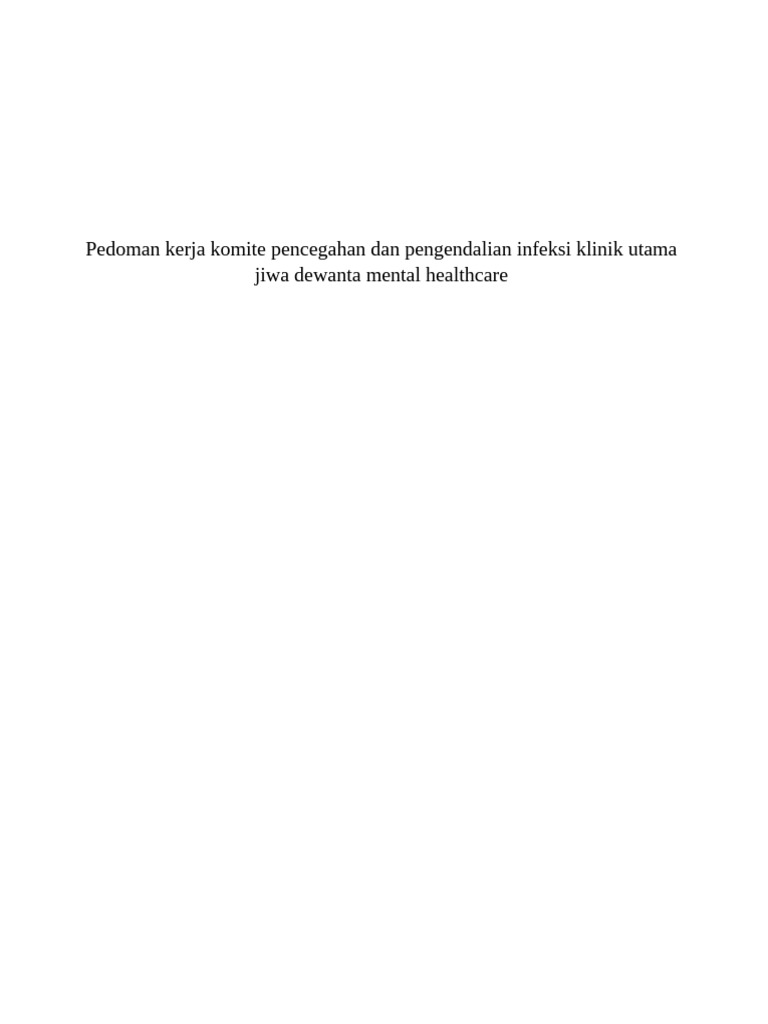 Pedoman PPI Klinik Jiwa Dewanta Kupang | PDF