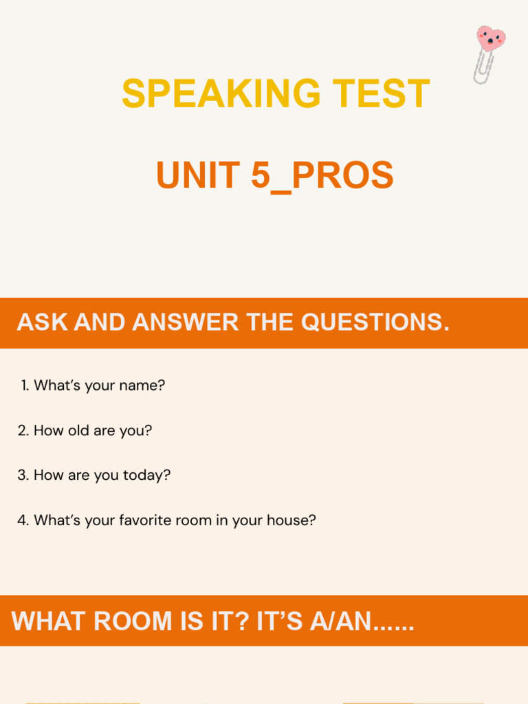ProS Unit 5 Speaking Test | PDF