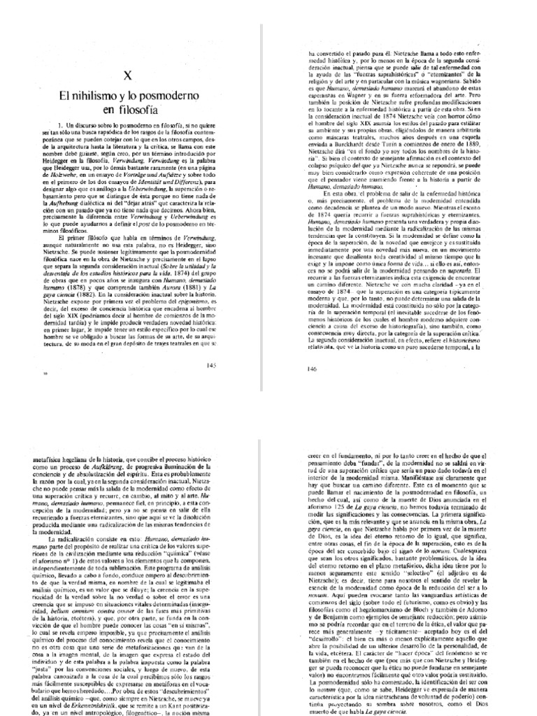 Nihilismo y Posmodernismo | PDF