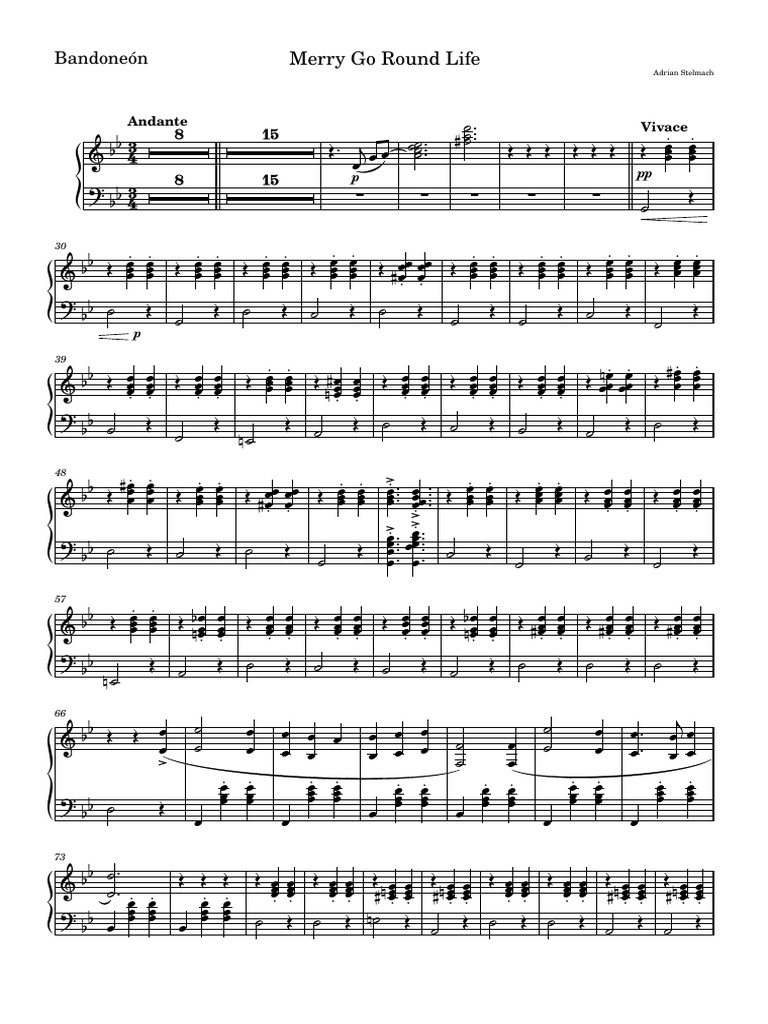 Merry Go Round Life-Bandoneón | PDF