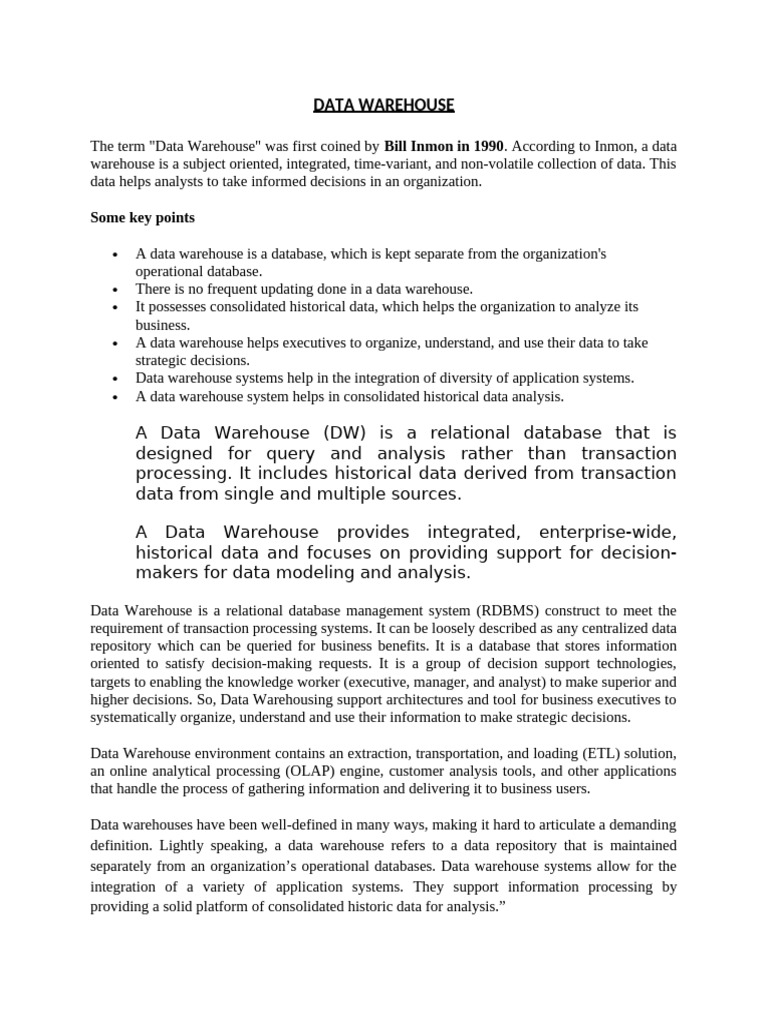Introduction Data Warehousing | PDF | Data Warehouse | Databases