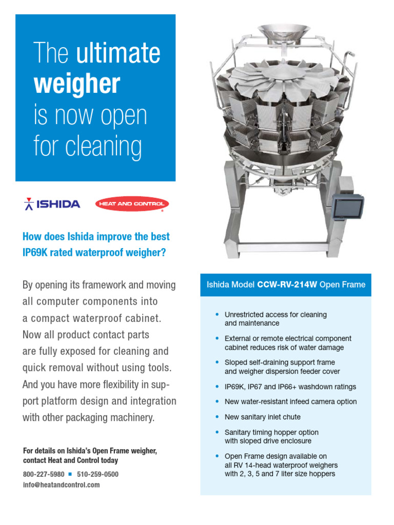 7. CCW-RV-214W Open Frame Multihead Weigher | PDF | Sanitation