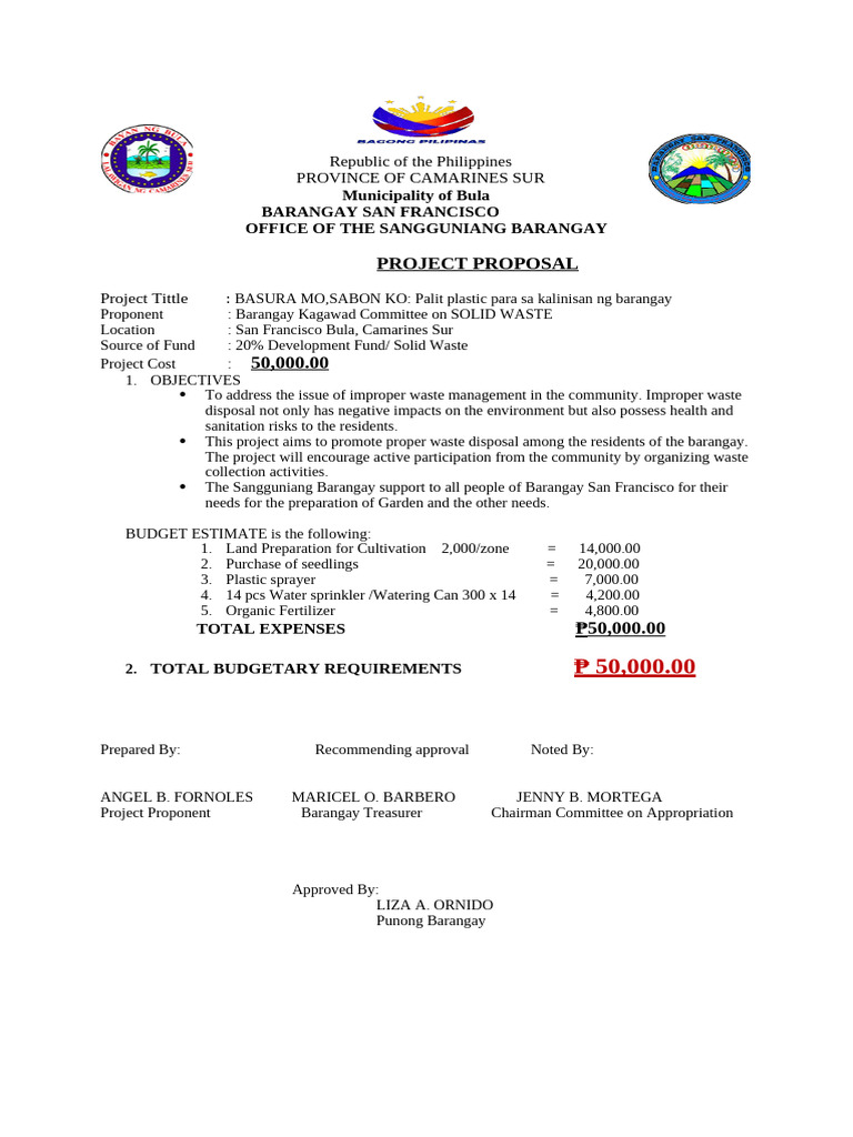 Waste Management Project Proposal Bula | PDF