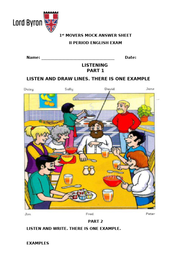 Movers Exam Listening Practice | PDF