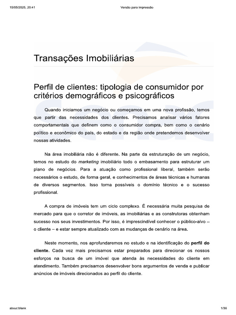 Perfil de Clientes | PDF