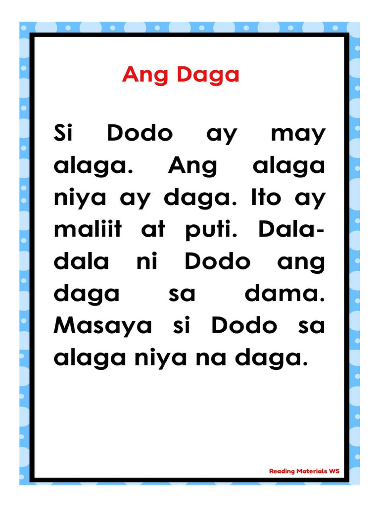 5 Pages Tagalog Basa | PDF
