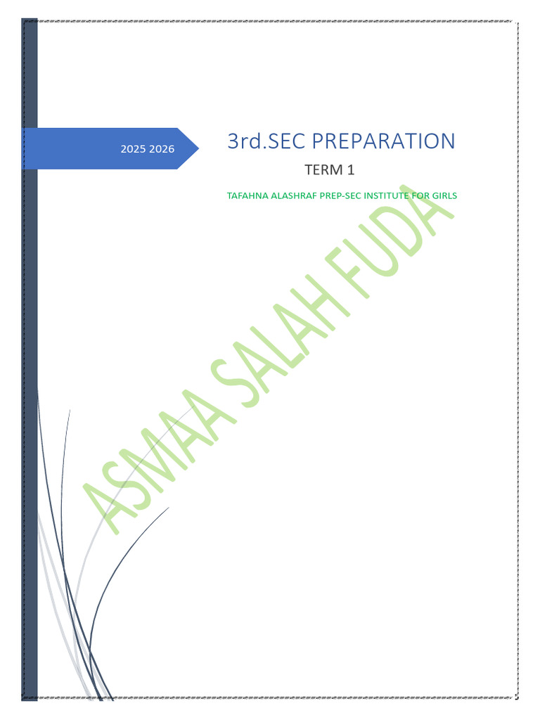 3rd Sec Preparation .Term 1. | PDF | Reading Comprehension | Vocabulary