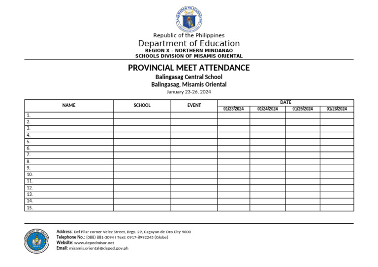 Provincial Meet Attendance (1) | PDF