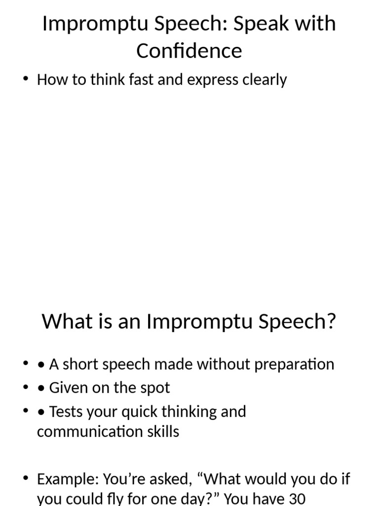 Master Impromptu Speech Skills | PDF | Communication | Human Communication