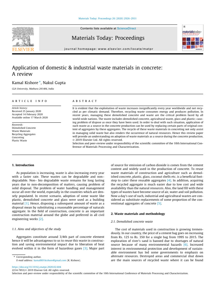 Waste Materials in Concrete Production | PDF | Concrete | Waste Management