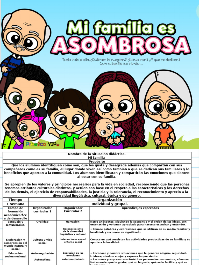 Plan Mi Familia Es Asombrosa Platiquemos Sobre Mi Familia y La de Los ...