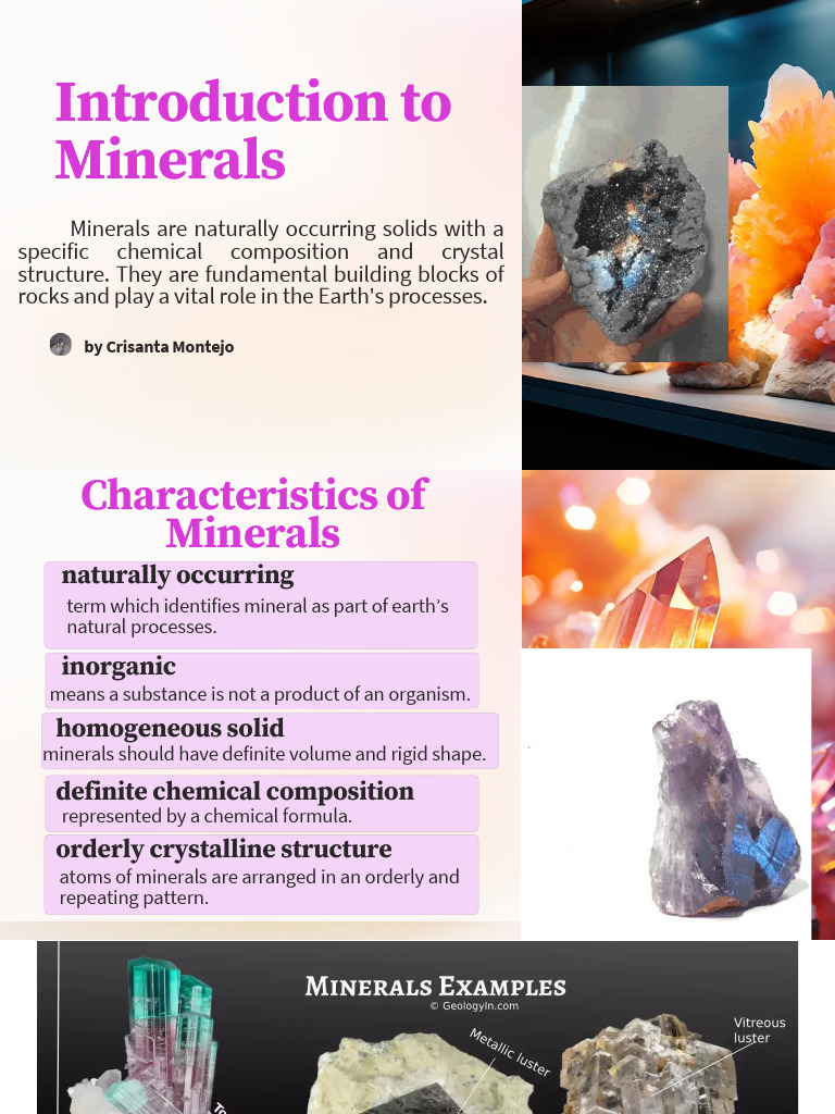 Introduction To Minerals | PDF | Minerals | Crystal
