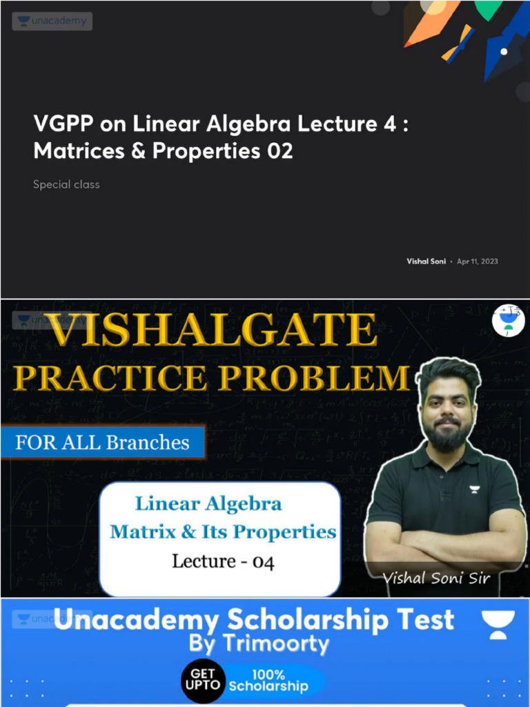 VGPP on Linear Algebra Lecture 4 Matrices Properties 02 No Anno | PDF