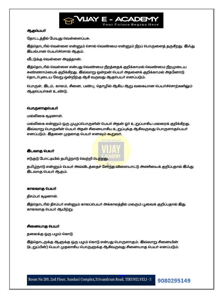 ஆகுபெயர் Tamil Notes | PDF
