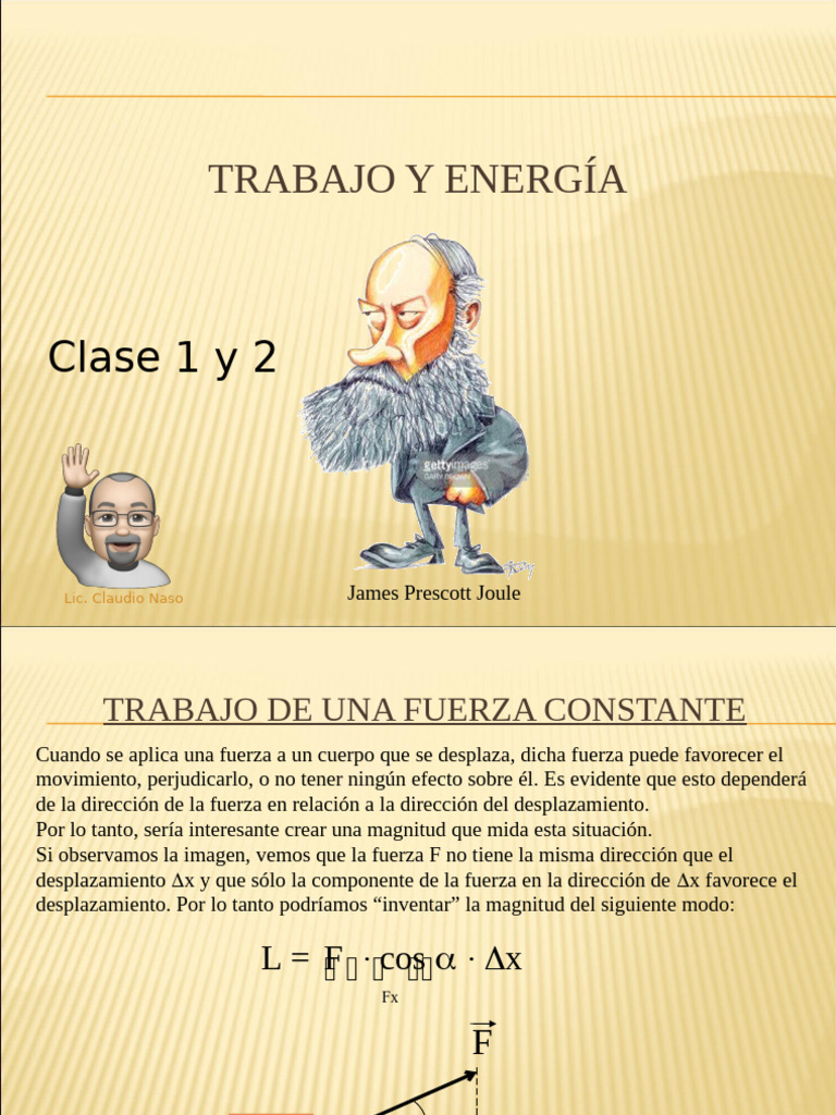 Trabajo y Energía Clase 1 y 2 | PDF | Energía potencial | Fuerza