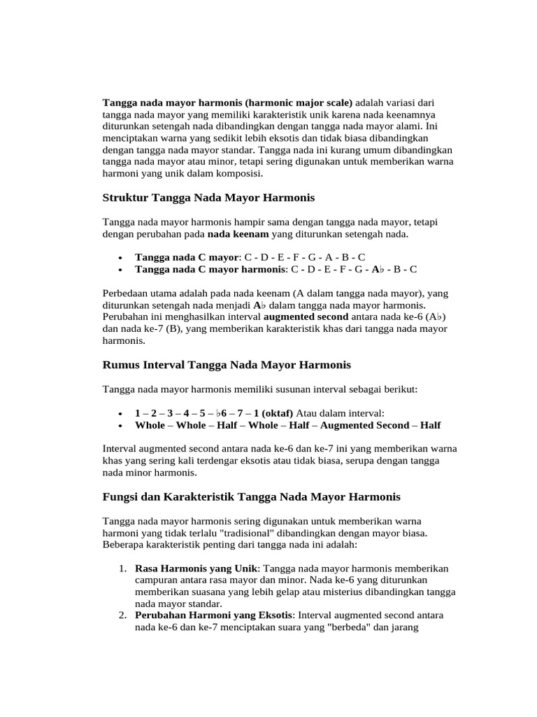Tangga Nada Mayor Harmonis | PDF
