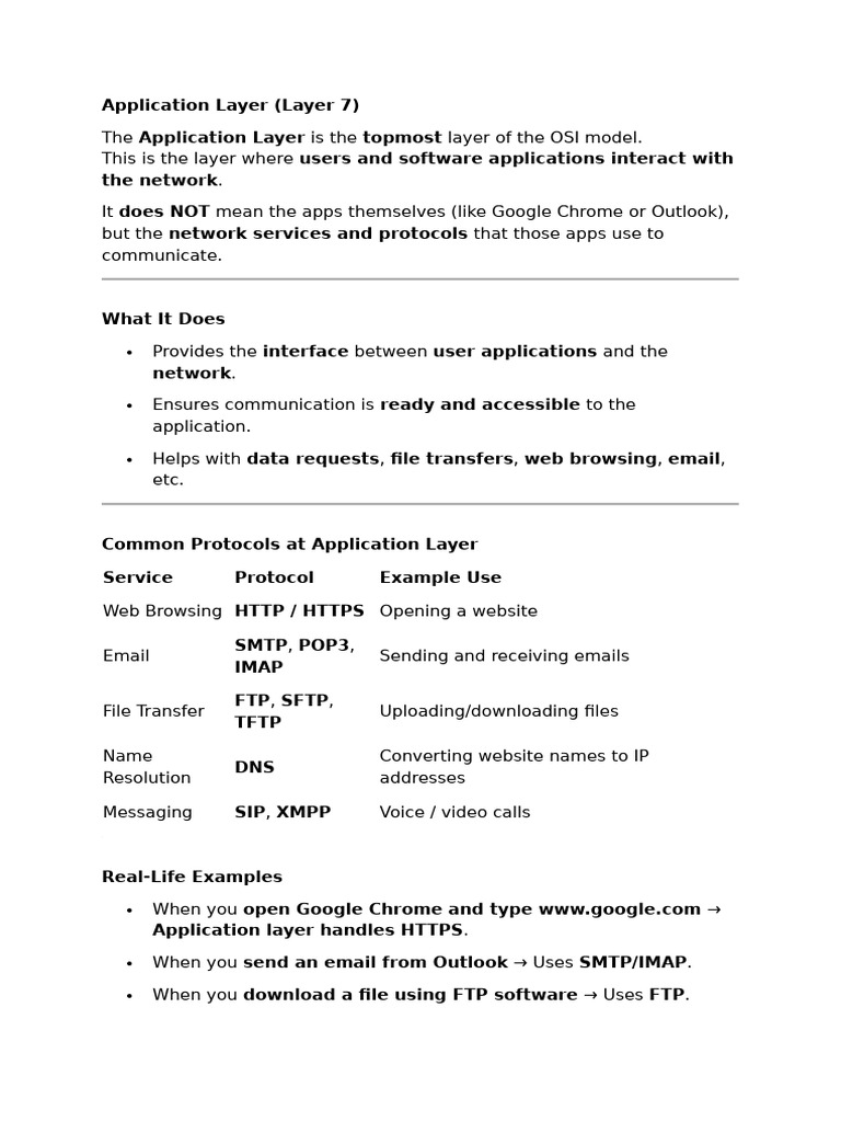 Application Layer | PDF