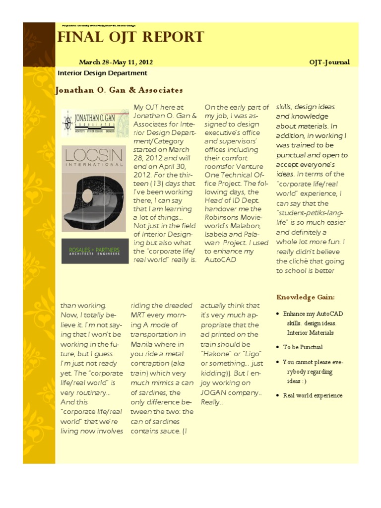 Final Ojt Report-Journal | PDF
