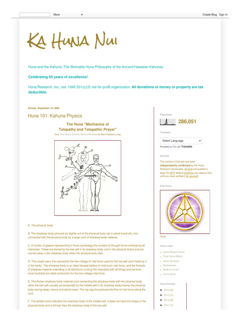 Huna 101: Kahuna Physics Explained | PDF