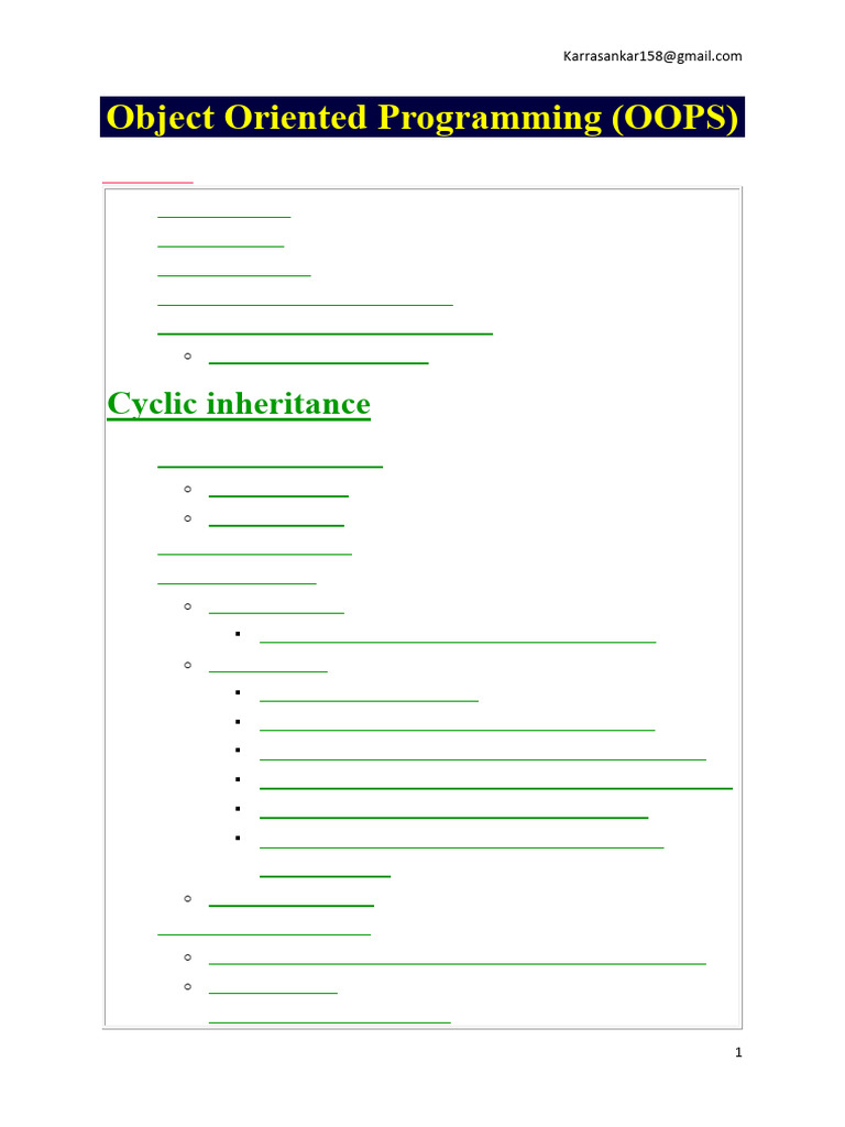 Object Oriented Programming | PDF | Class (Computer Programming) | Inheritance (Object Oriented ...