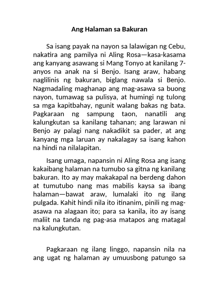Ang Halaman Sa Bakuran | PDF