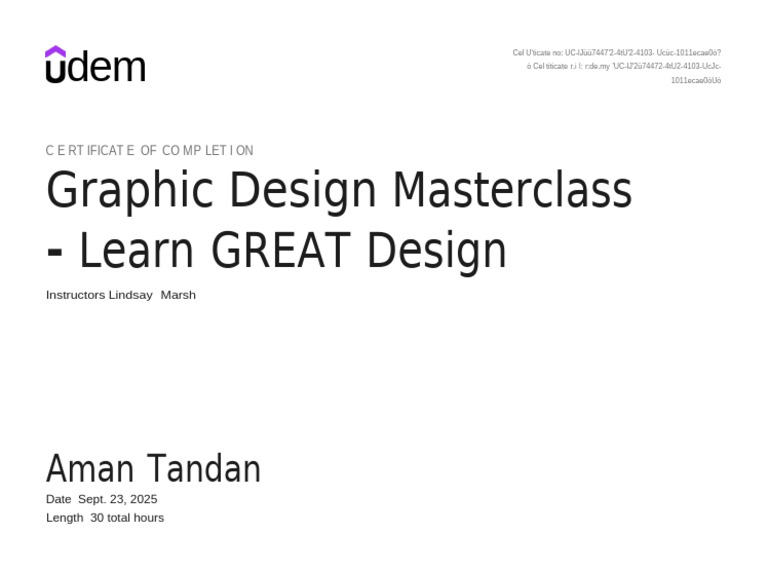 Graphic Design Masterclass Certificate | PDF