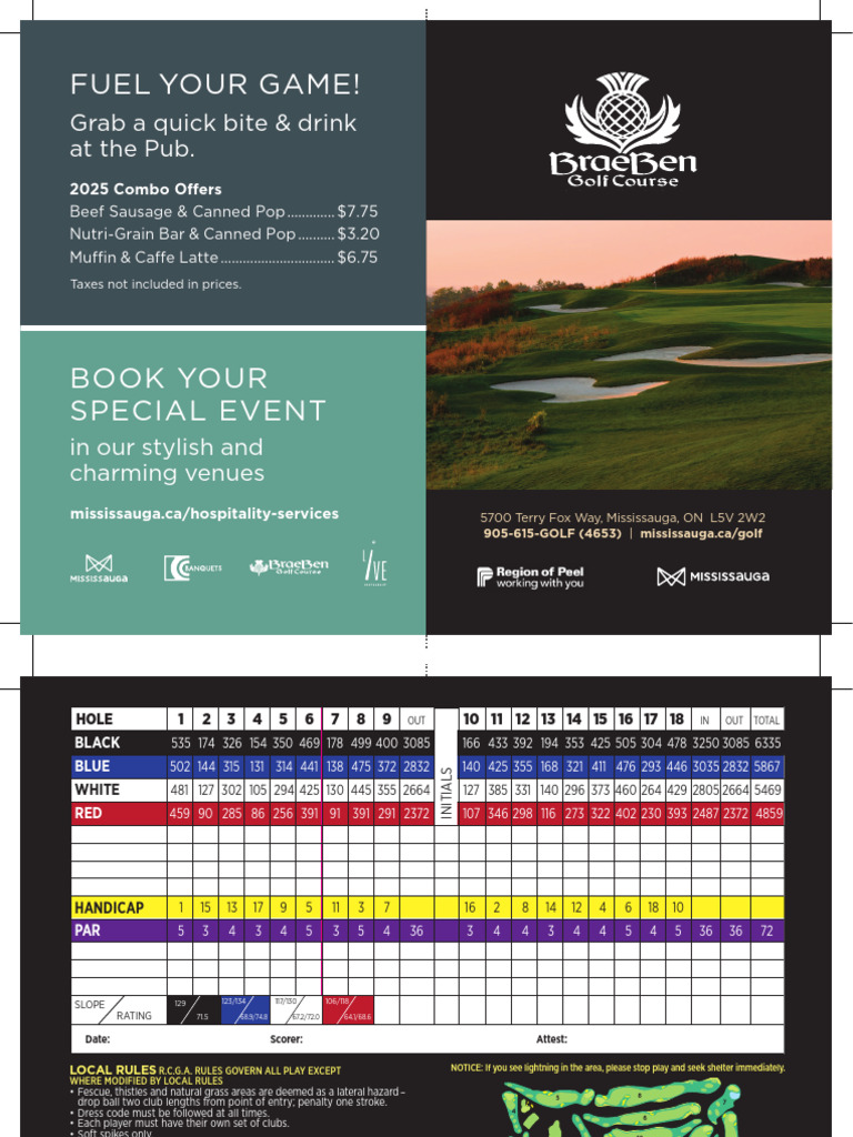 Cms Rec BraeBen Scorecards 18hole 25106 F | PDF | Golf Course | Summer ...