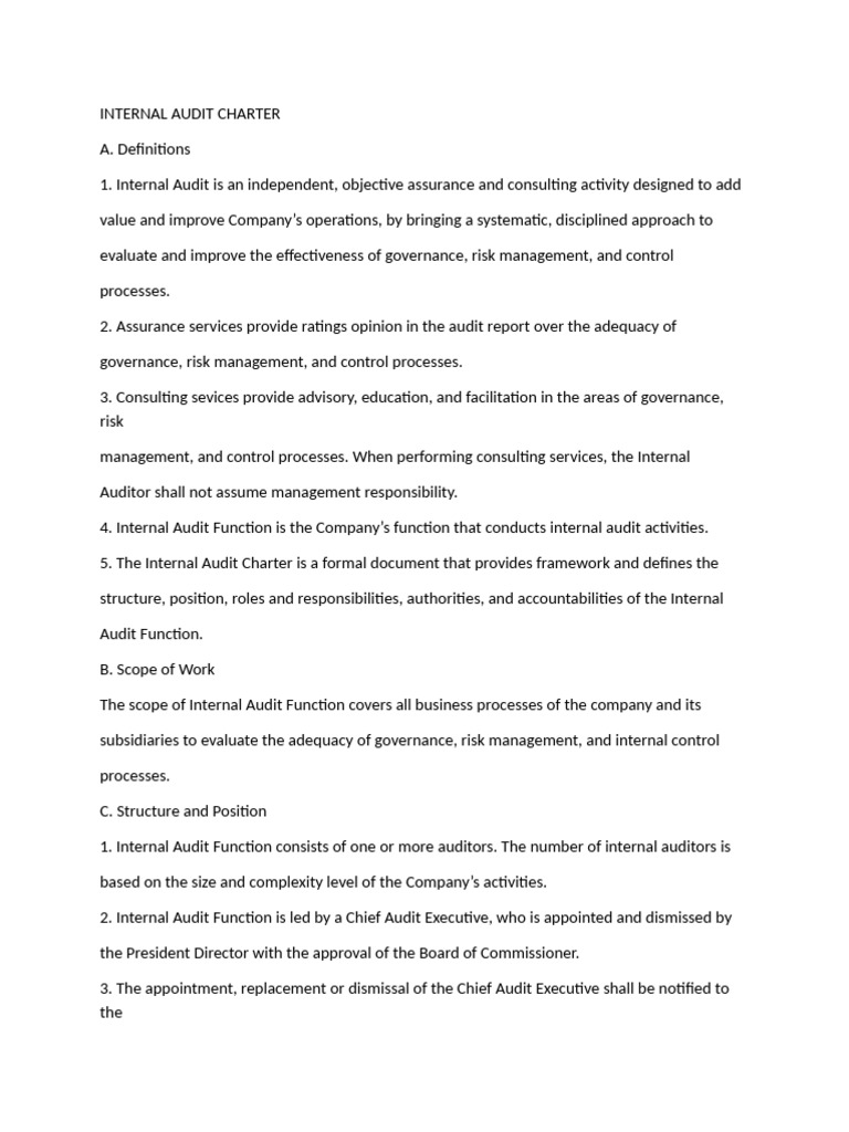 Internal Audit Charter | PDF | Internal Audit | Audit
