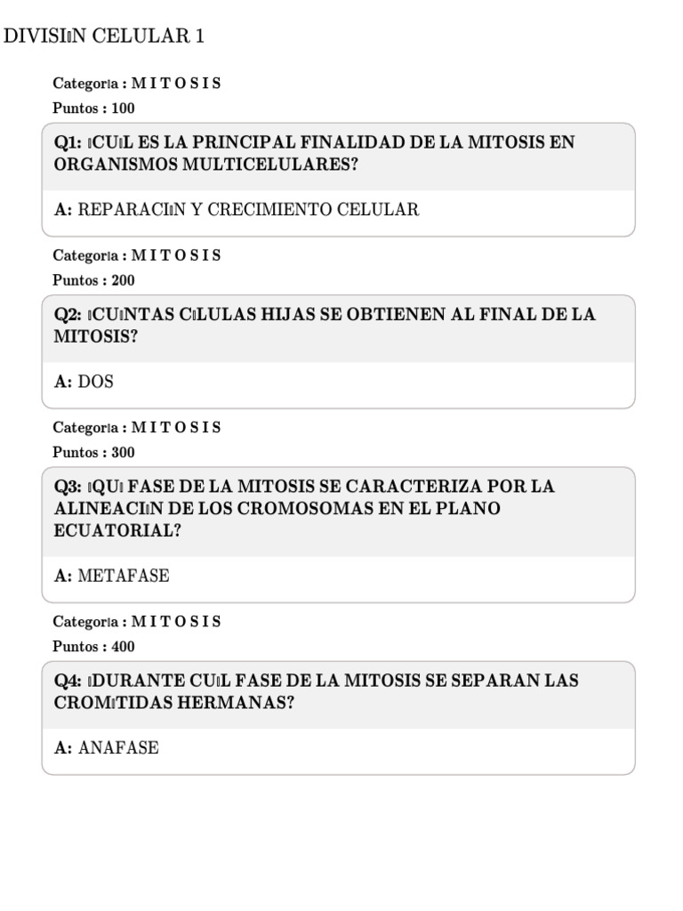 Factile - DIVISIÓN CELULAR 1 | PDF | Mitosis | Mitosis