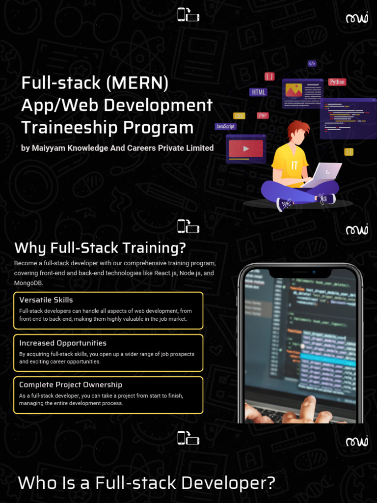 Full-Stack (MERN) App-Web-Development Traineeship Brochure | PDF | Java Script | Html
